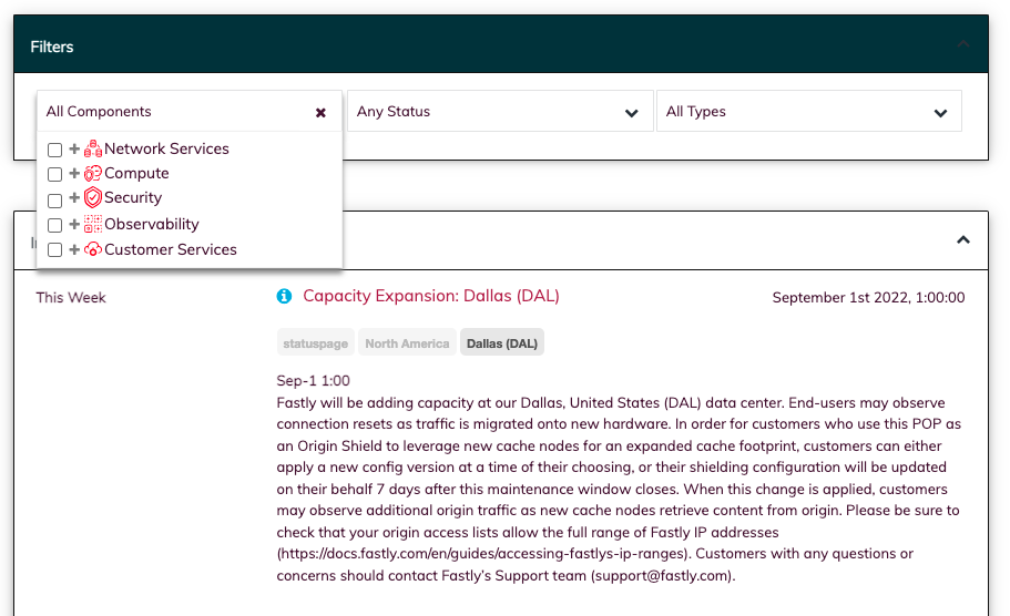 Introducing the Redesigned Fastly Status Page | Fastly